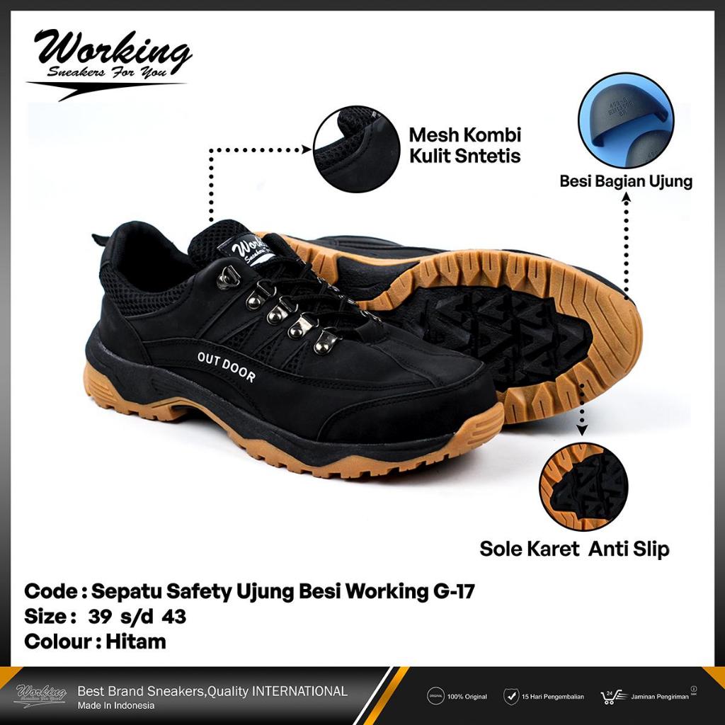 Jual Sepatu Safety Sefty Safty Shoes G 17 Pria Kerja Lapangan Proyek ...