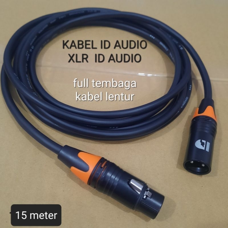 Jual kabel xlr male to xlr female kabel ID AUDIO 15 meter | Shopee ...