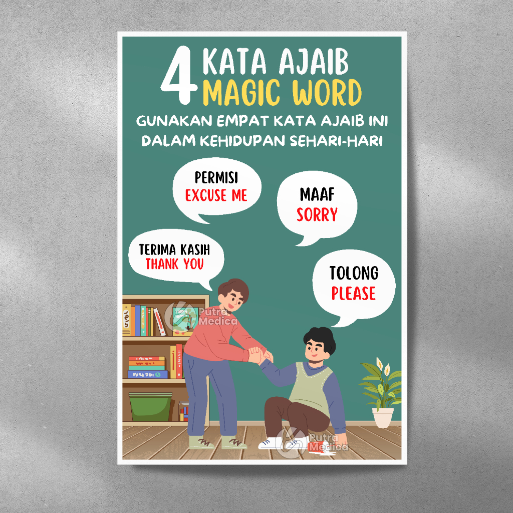 Jual Poster 4 Kata Ajaib A3+ / Magic Word Terima Kasih Permisi Maaf ...