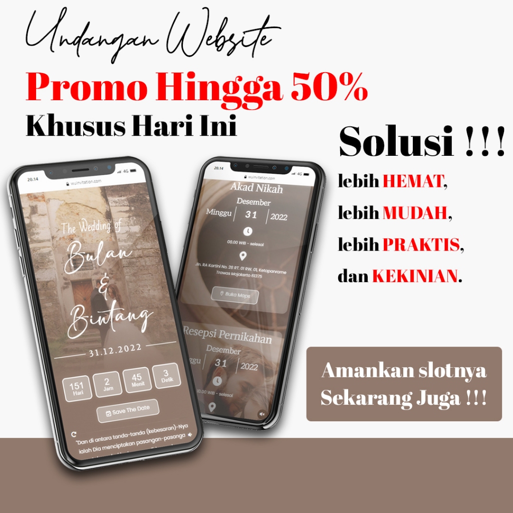 Jual Undangan Digital Website Pernikahan | Undangan Online Web | Shopee ...