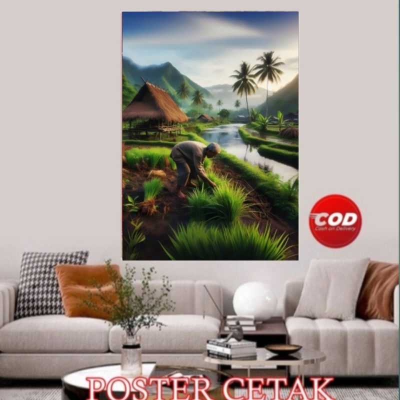 Jual POSTER CETAK, PEMANDANGAN DESA 02/POSTER CETAK, BISA COD | Shopee ...