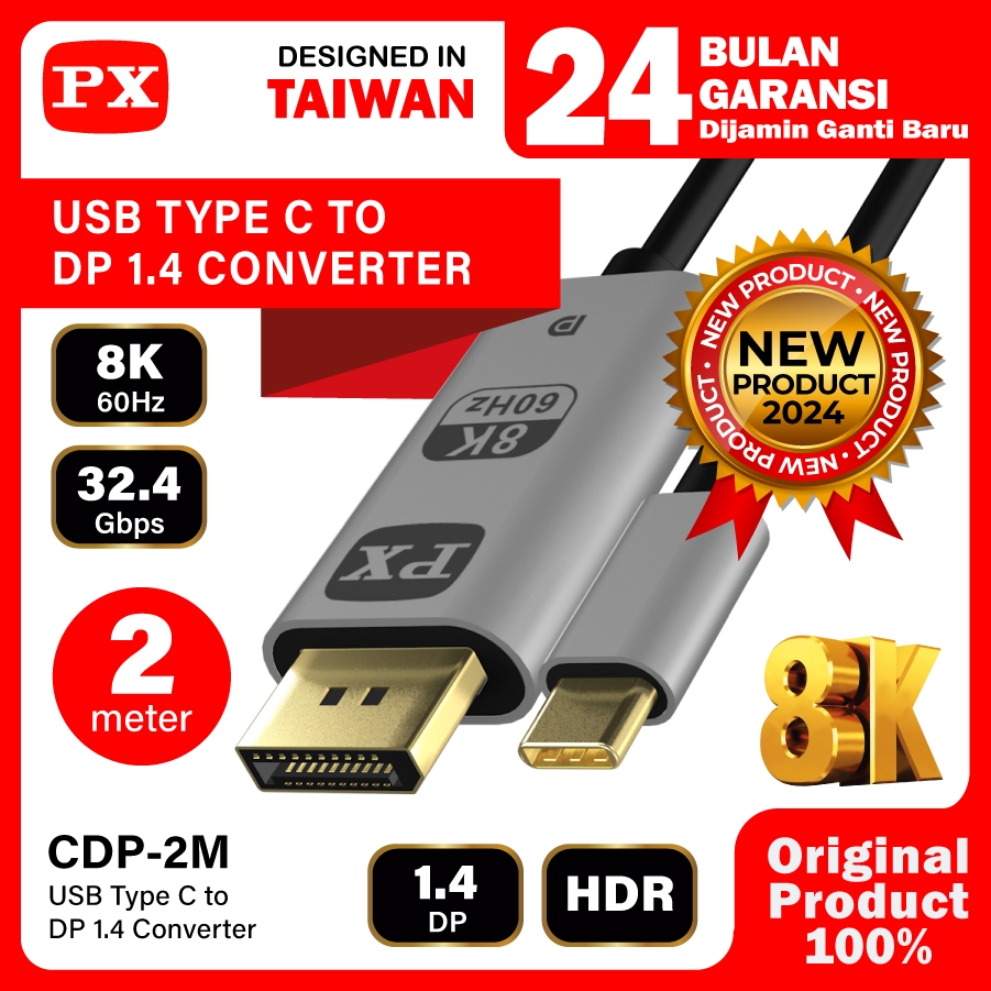 Jual Kabel USB Type C Converter to Display Port Laptop ke TV 8K PX CDP ...