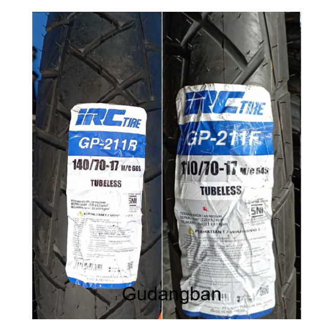 Jual ( PAKET 2 BAN) IRC GP211 ( 110 70 17 F & 140 70 17 R ) Tubeless ...
