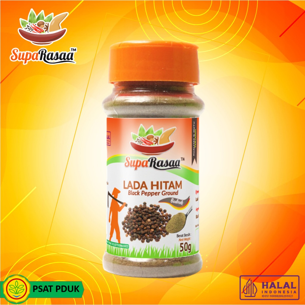 Jual Lada Hitam Bubuk SupaRasaa Botol 50Gr | Shopee Indonesia