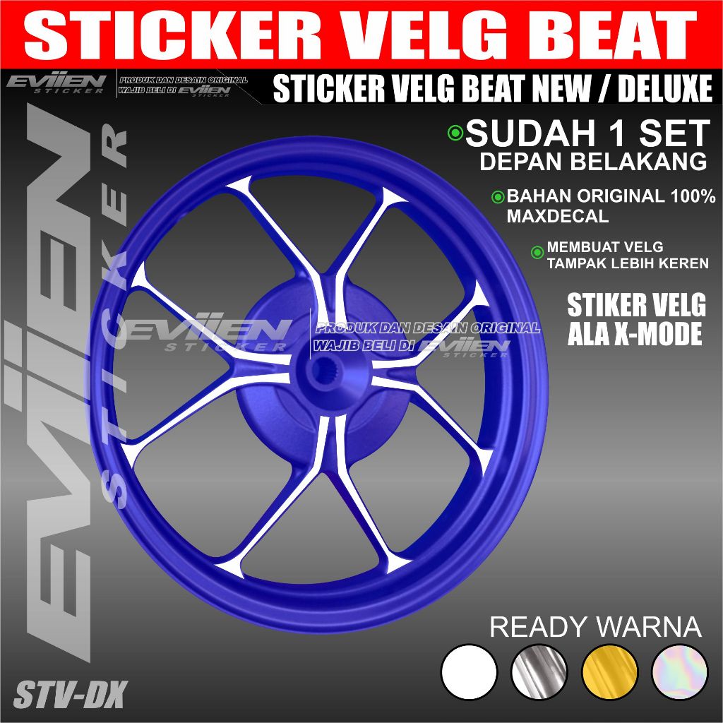 Jual STICKER VELG MOTOR BEAT NEW/DELUXE ELEGANT LIST VELG BEAT CUTTING ...