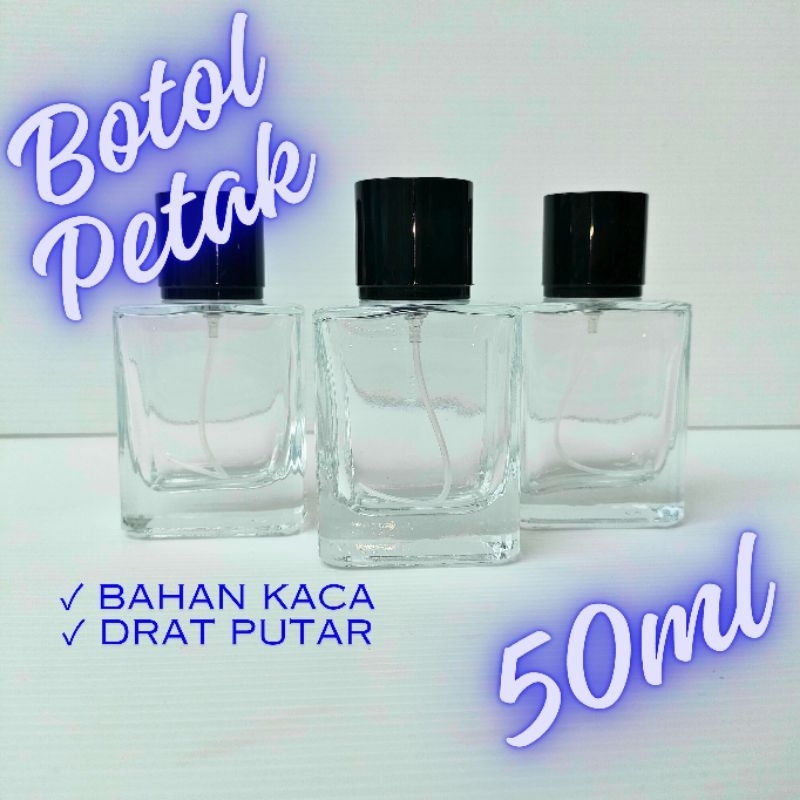 Jual Botol Parfum Spray Kaca Petak 50ml Drat Putar | Shopee Indonesia