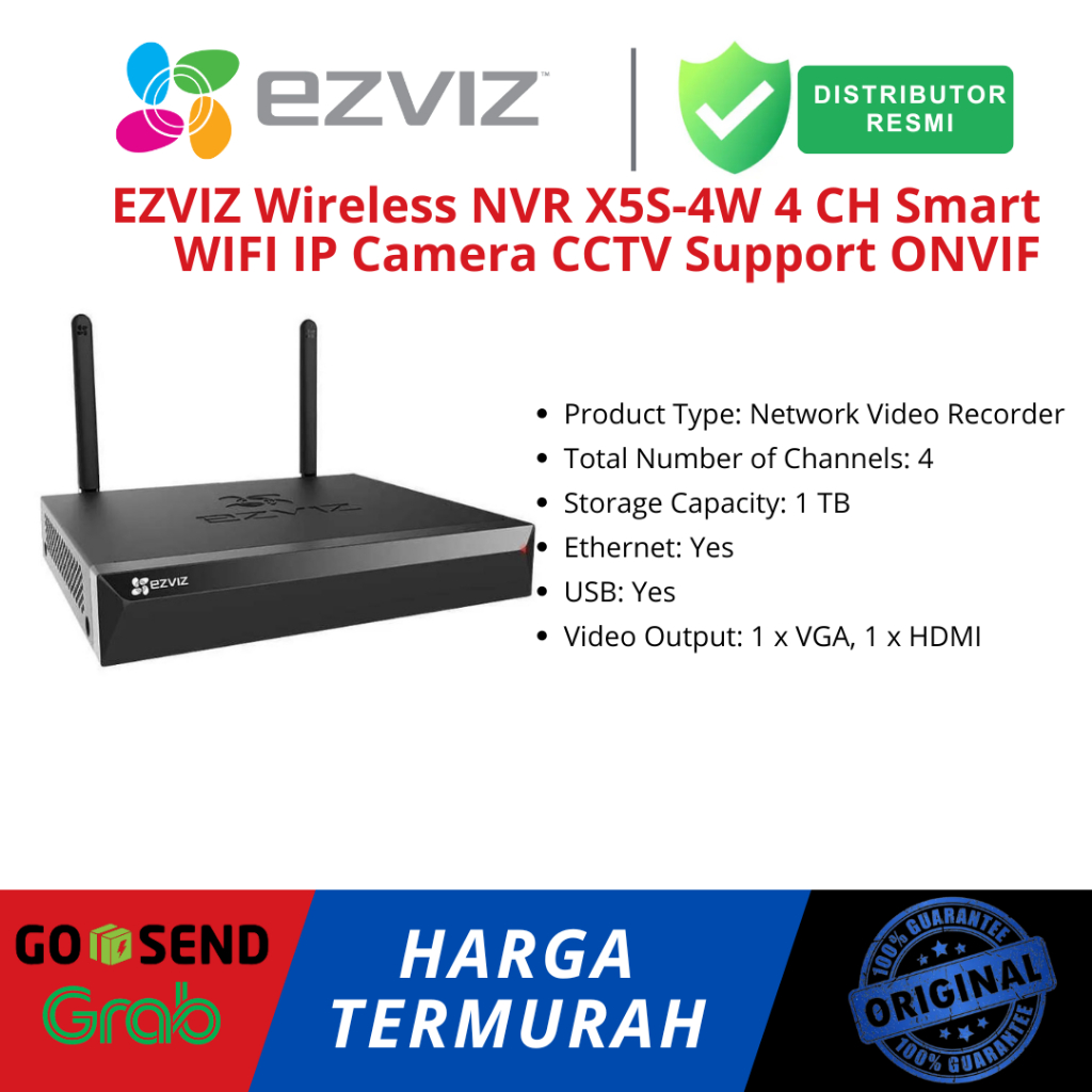 Jual EZVIZ X5S-4W Wireless NVR 4 Channel Up to 5MP | Shopee Indonesia