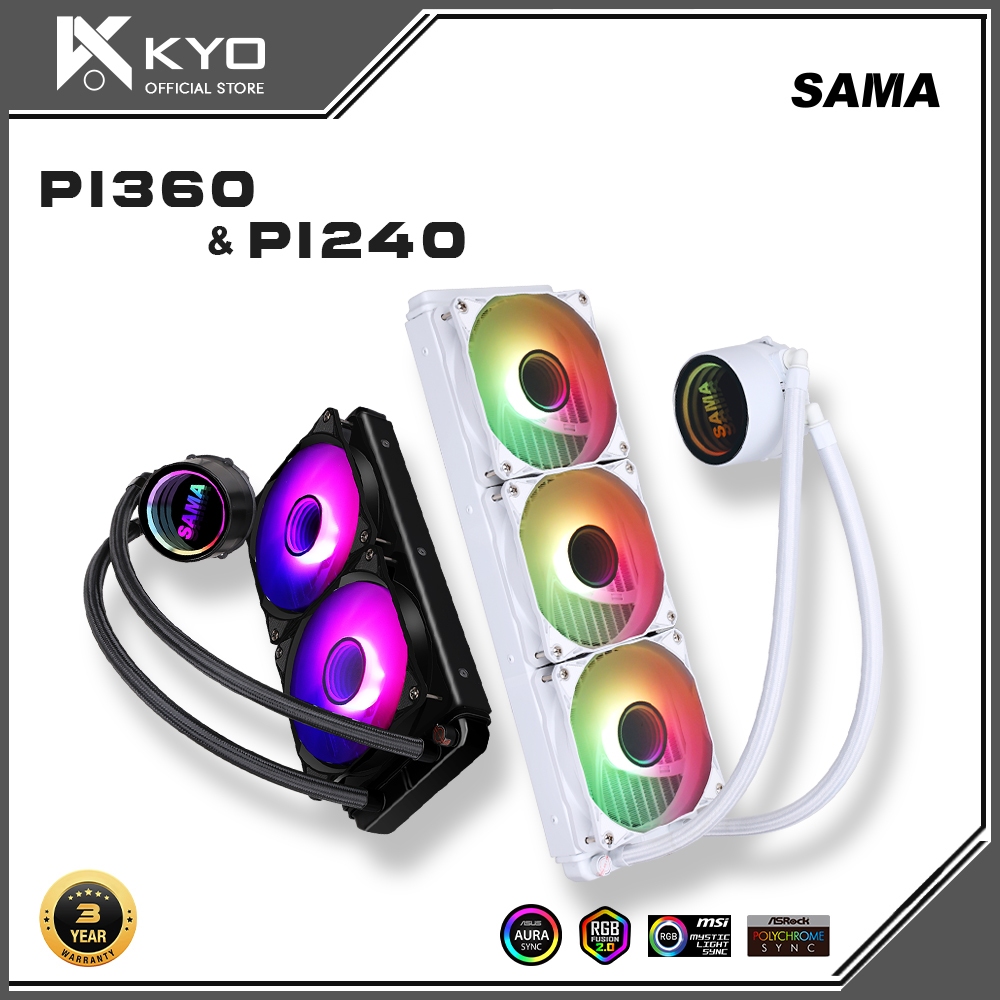 Jual KYO Sama PI240 PI360 ARGB Aio Liquid Cooling 240mm 360mm AIO 240 360 Black & White | Shopee ...