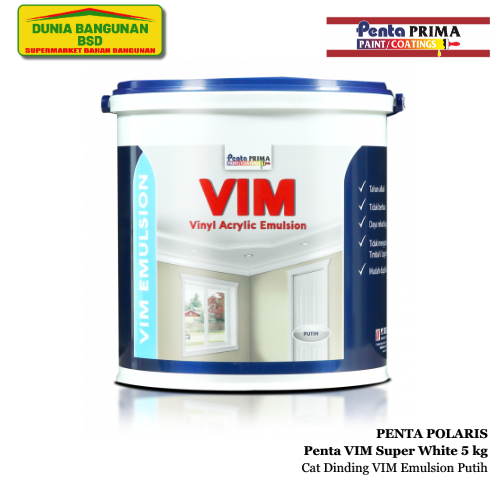 Jual PENTA POLARIS Cat Tembok Penta VIM Super White 5 Kg Cat Dinding ...