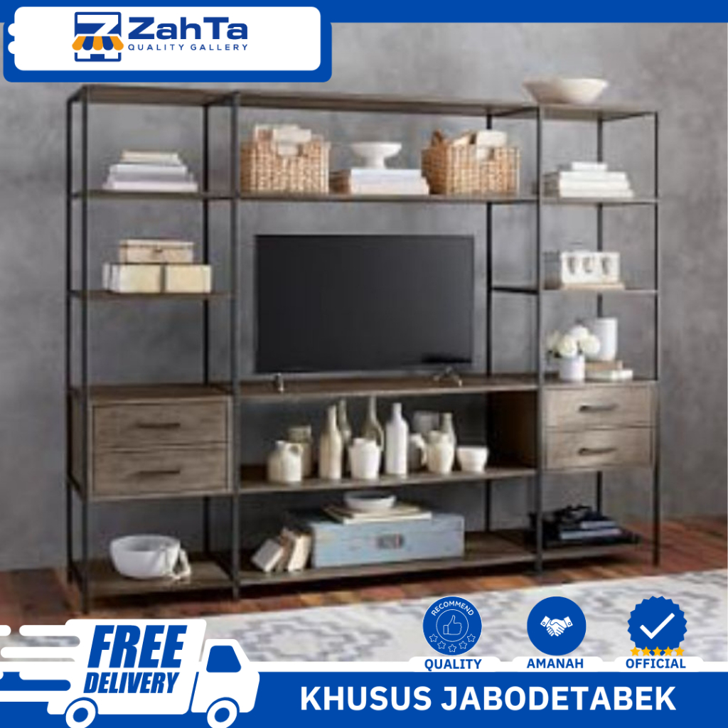 Jual ZAHTA - BUPET TV MINIMALIS INDUSTRIAL RAK MEJA TV | Shopee Indonesia