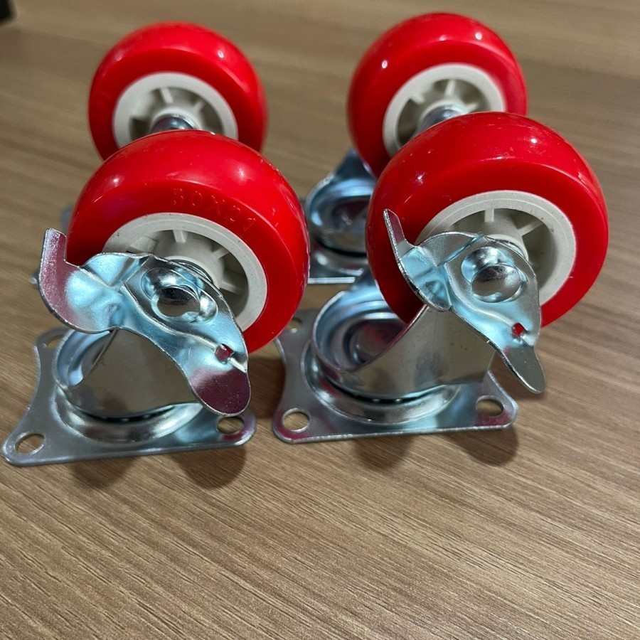 Jual Roda Etalase 2 inch ( 2 Rem 2 hidup) Roda trolly Heavty duty Set ...