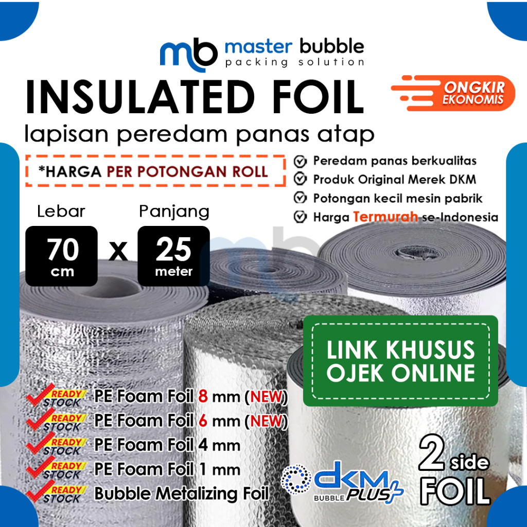 Jual Bubble Foil & PE Foam ROLL 70cm x 25meter Bubble / Busa Metalizing ...
