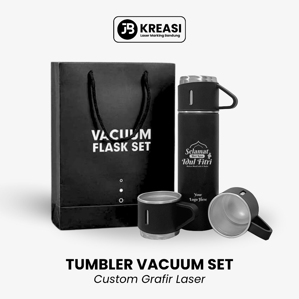 Jual Tumbler Custom Vacuum Flask Set 500ml Termos Sultan Gift Set Cetak ...