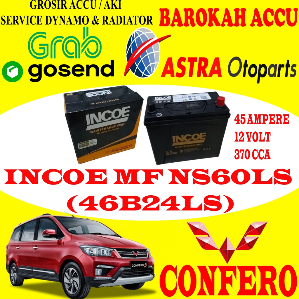 Jual AKI MOBIL WULING CONFERO INCOE MF NS60LS / 46B24LS , 45 AH ASTRA OTOPARTS | Shopee Indonesia