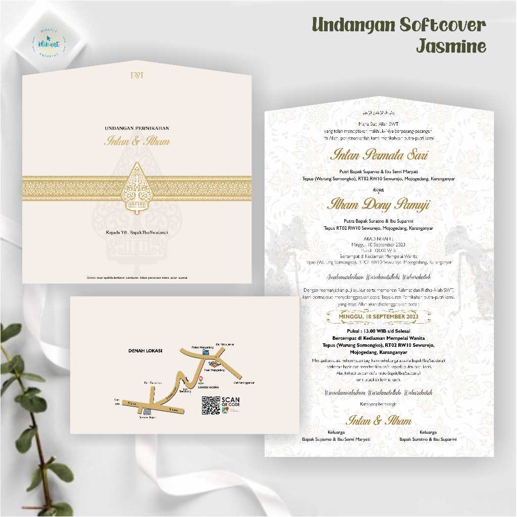 Jual Undangan Pernikahan Softcover Semi Amplop Kode TP-003 Free ...