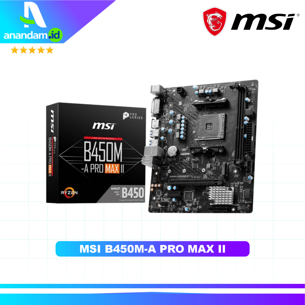 Jual MSI B450M-A Pro Max II DDR4 (Support AMD 5000 Series) | Shopee Indonesia