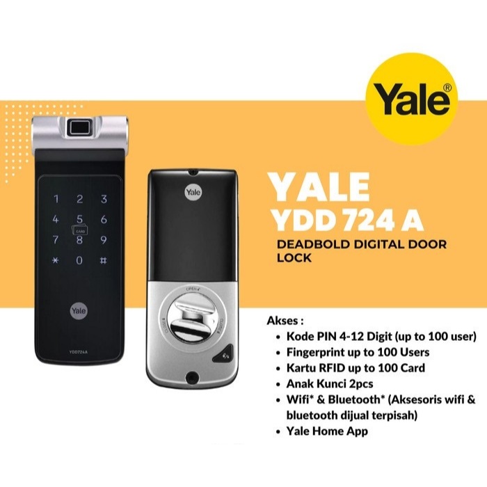 Jual Yale Digital Smart Door Lock YDD 724A Deadbolt | Shopee Indonesia