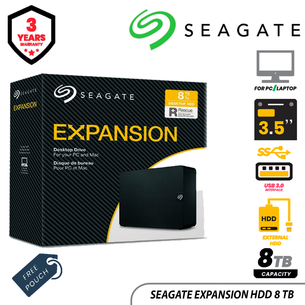 Jual Seagate Expansion Desktop 8TB - HDD Eksternal 3.5"- Garansi 3 ...