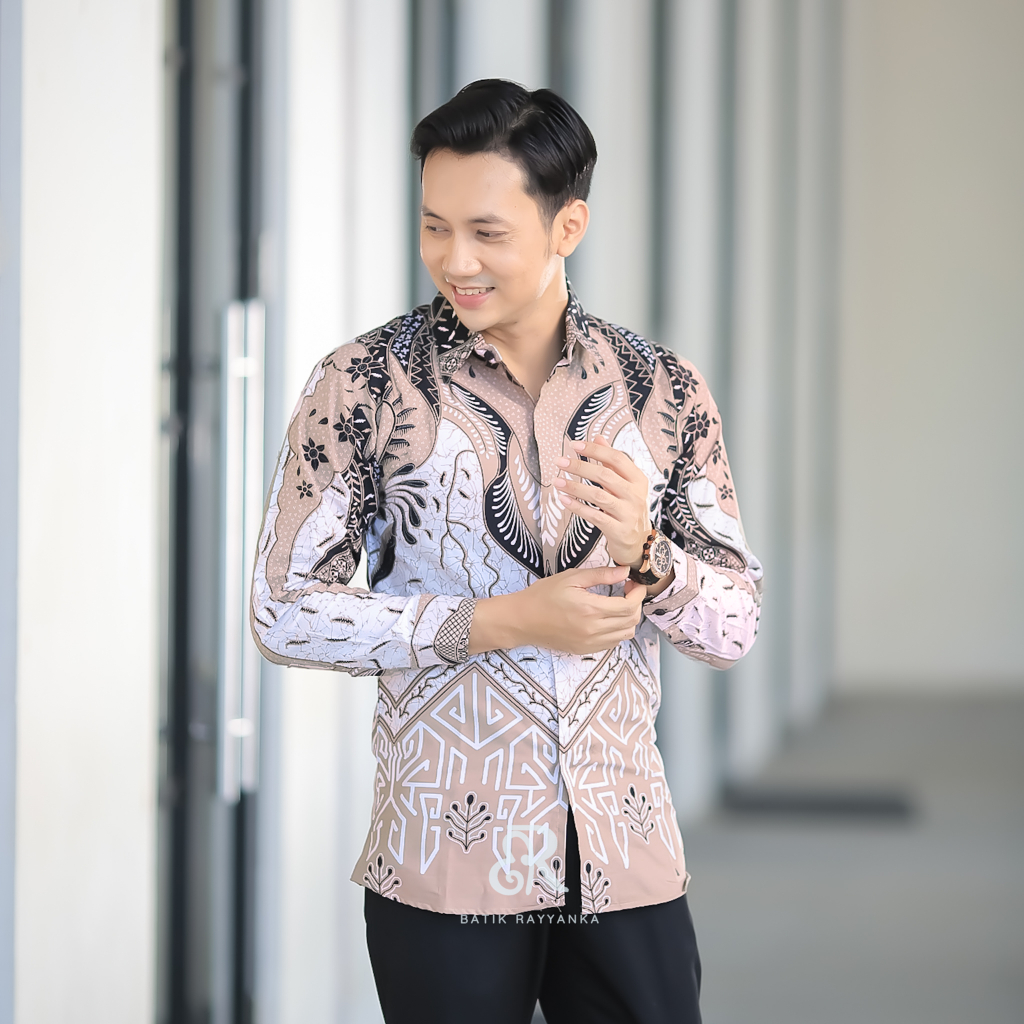 Jual Batik Rayyanka Motif Alimukti Baju Batik Pria Lengan Panjang Warna ...