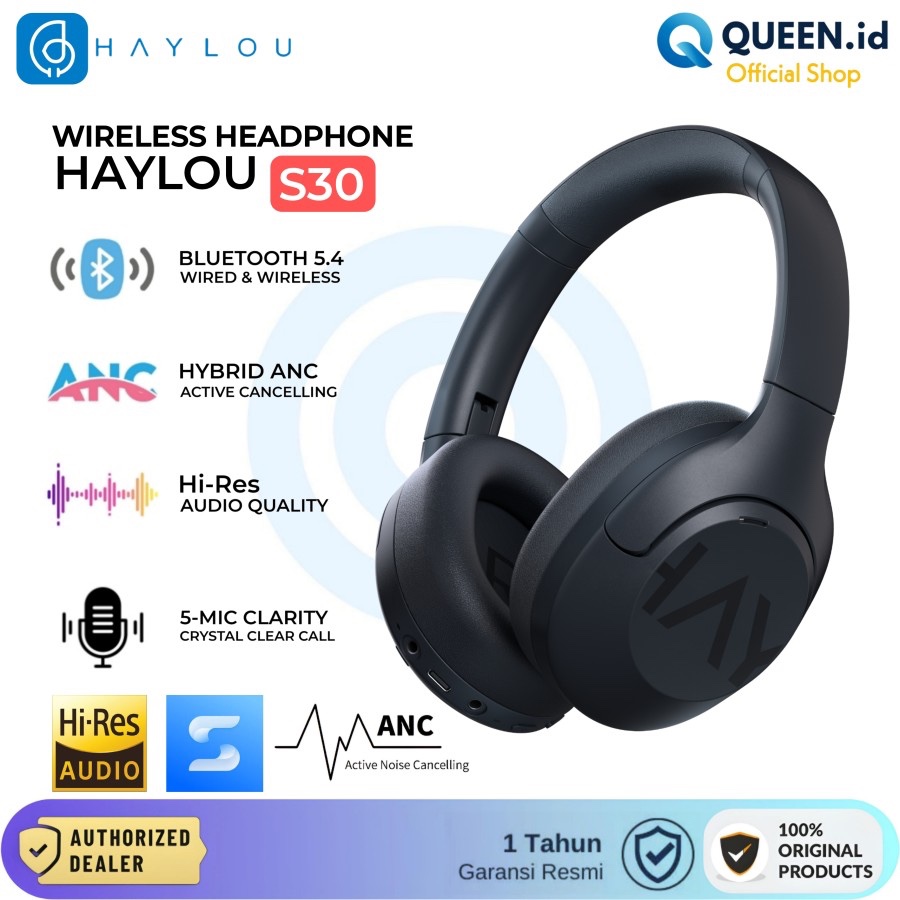Jual Haylou S30 Wireless Wired Bluetooth 5.4 Headphone Headset Hybrid ...
