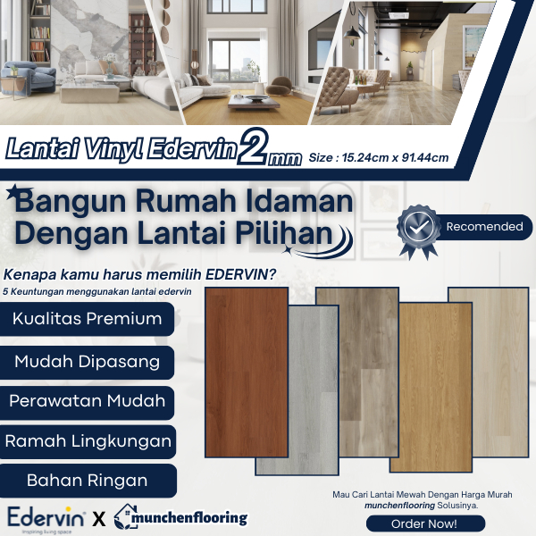 Jual Lantai Vinyl EDERVIN 2mm (1 box isi 24pcs >>> 3,34m2 ) | Shopee Indonesia