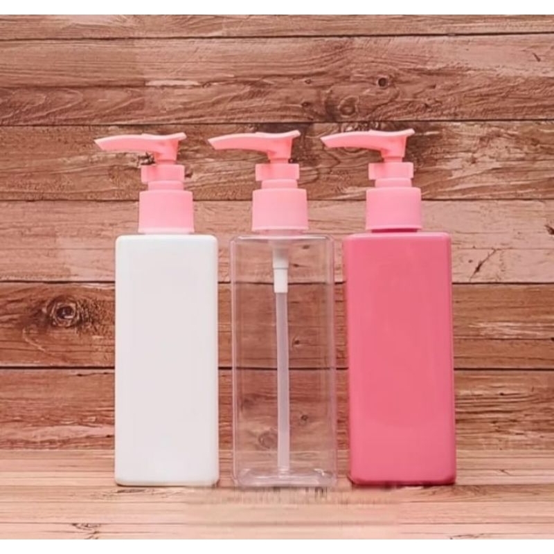 Jual BOTOL PUMP 250ML KOTAK PINK PUMP LOCK CLIP PINK/BOTOL PET 250ML ...