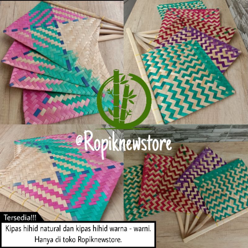 Jual Kipas bambu/Kipas hihid/Kipas warna - warni | Shopee Indonesia