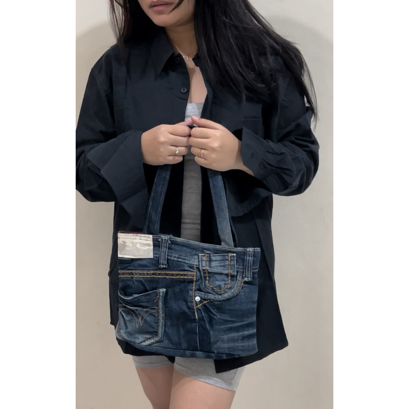 Jual Reworked tas jeans (only 1 per-items) | Shopee Indonesia
