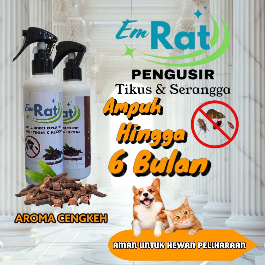 Jual EMRAT Rat Repellent Spray Pengusir Tikus Pembasmi tikus Cairan ...