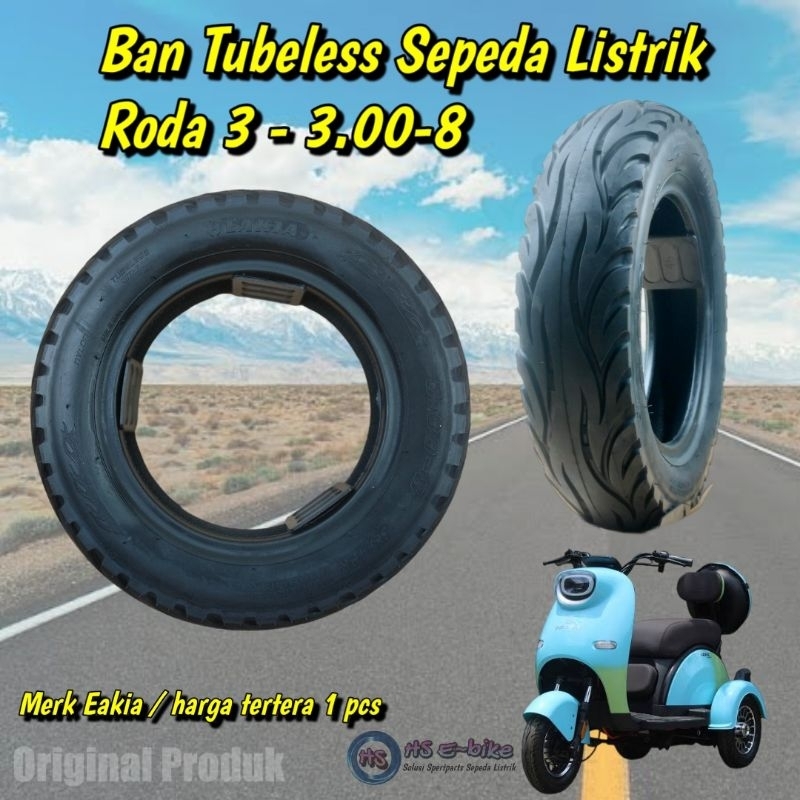 Jual Ban Tubeless Sepeda Listrik Roda 3 R8-3.00 | Shopee Indonesia