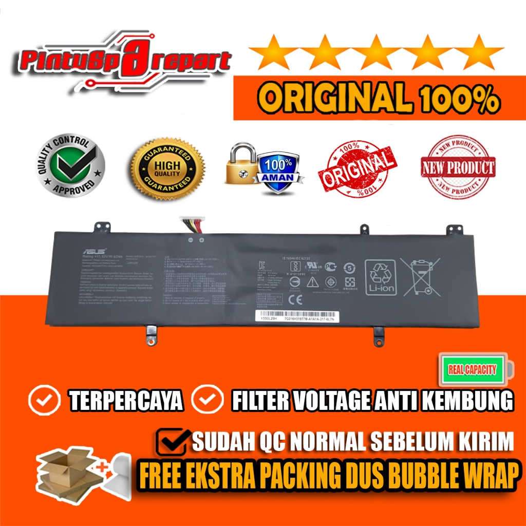 Jual (Genuine B31N1707) Baterai Battery Original Asus Vivobook S14 S410 S410UN S410UQ S410UA ...