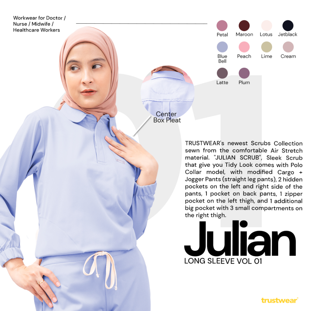 Jual [Scrubs Julian New Model] Doctor's Scrub/Set Baju Celana Jaga OKA ...