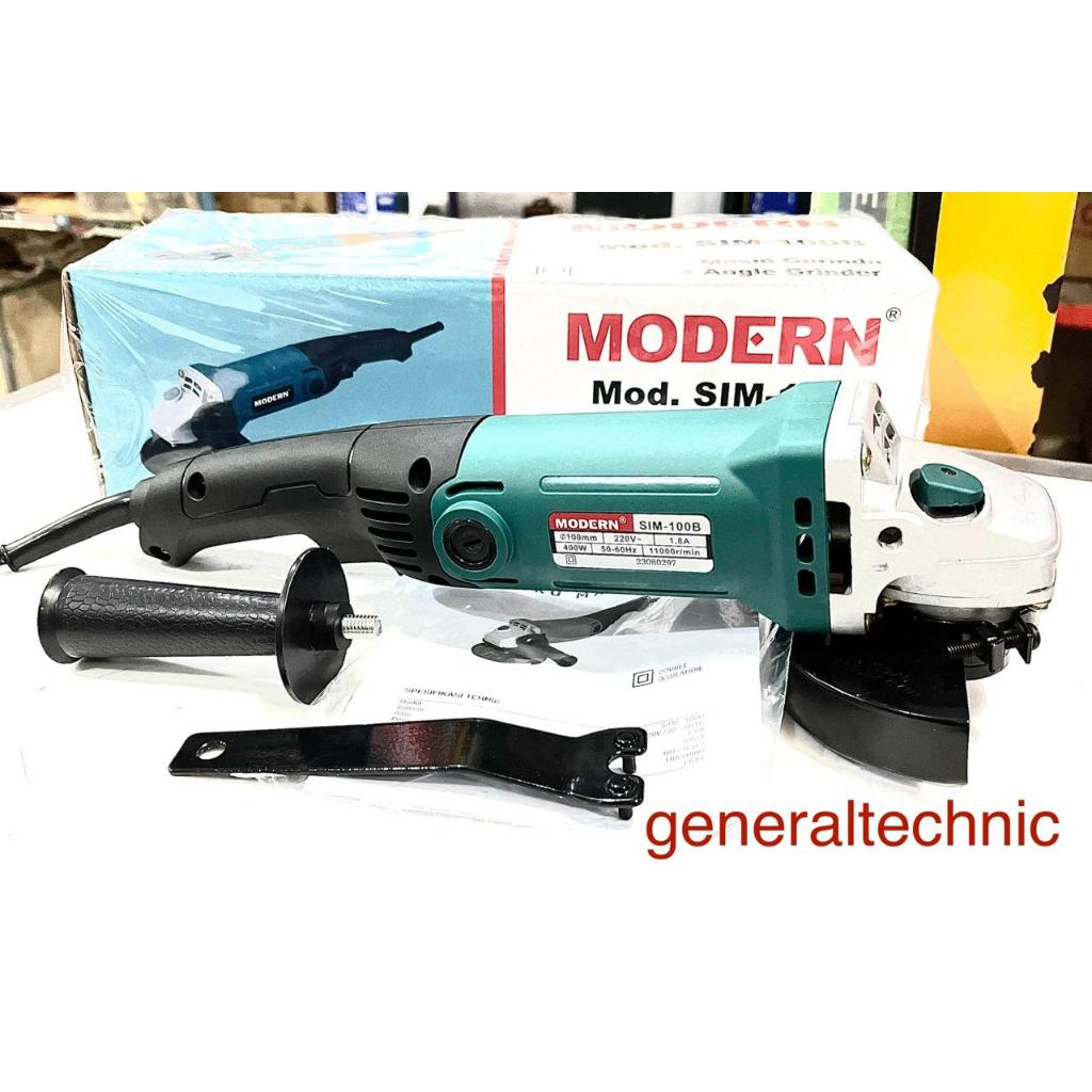 Jual Gerinda Modern SIM100B Grinder 4" SIM-100B Modern 400Watt | Shopee ...