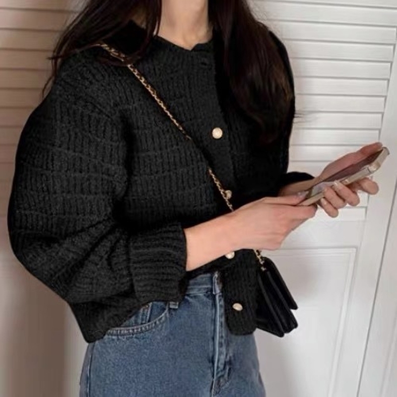 Jual Baju atasan rajutan hitam wanita / jaket jumper kardigan vintage ...