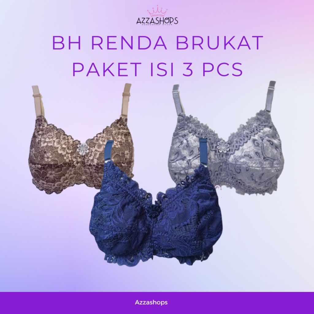 Jual Paket 3 Pcs Bra Renda Brukat Bh Sengketa Ikan duyung | Shopee ...