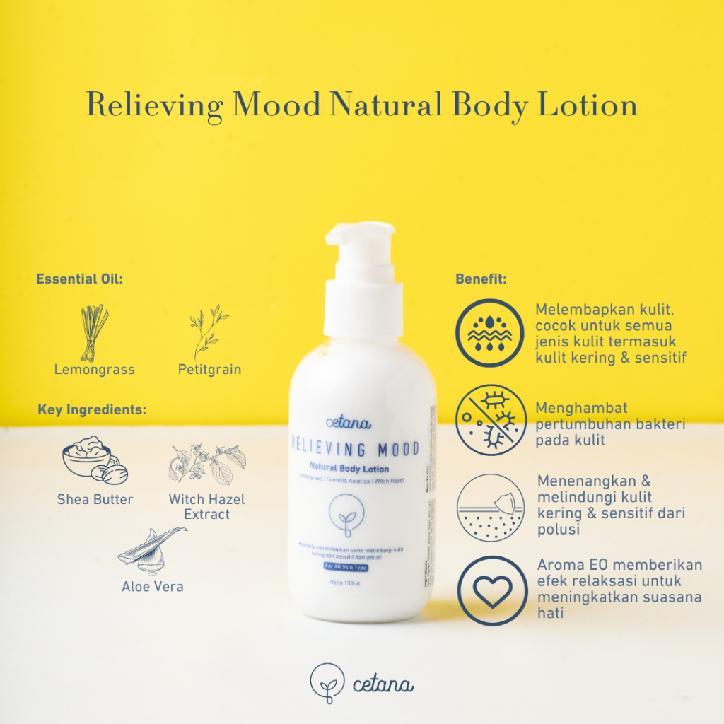 Jual Cetana Relieving Mood Natural Body Lotion Vegan - 150ml ( Kulit ...
