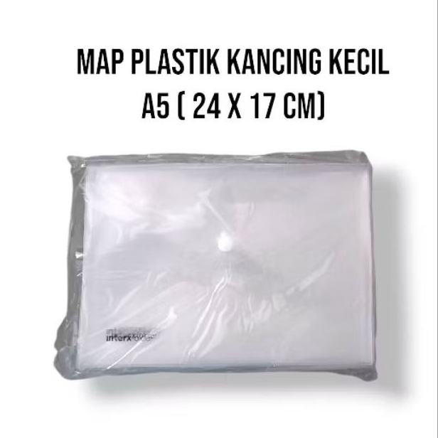 Jual map plastik kancing kecil A5 / map plastik bening A5 (12 pcs ...