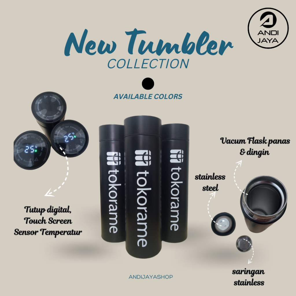 Jual Tumbler LED Stainless Steel Botol Minum tahan panas & dingin ...