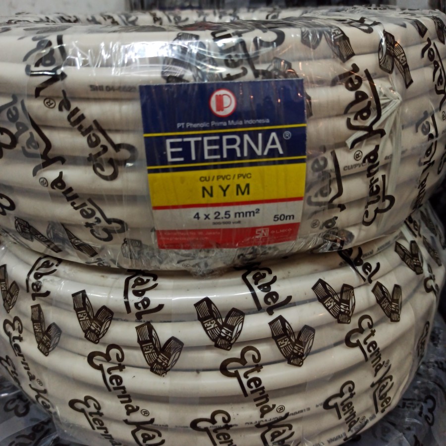 Jual Kabel eterna nym 4x2,5 @50m 4x2.5 putih tunggal kawat | Shopee Indonesia