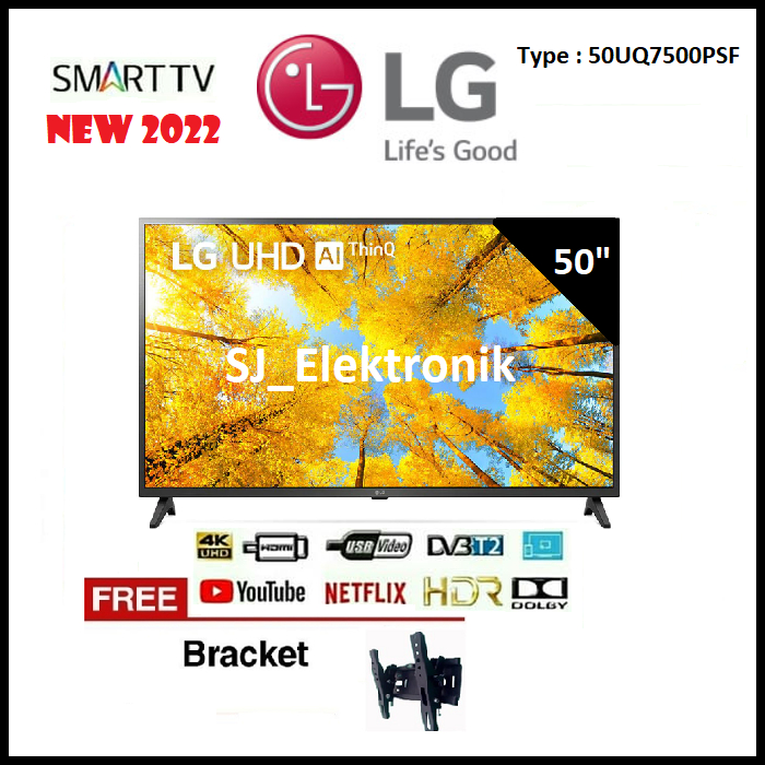 Jual Braket + LED TV LG 50 Inch 50UQ7500PSF - 50UQ7500 UHD Real 4K ...