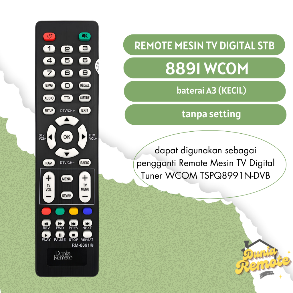 Jual Remote Remote STB Mesin TV Tabung Digital Tuner WCOM TSPQ8991N-DVB ...