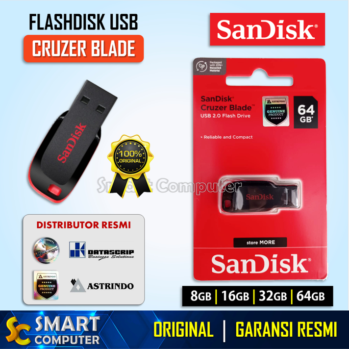 Jual SanDisk Cruzer Blade Flashdisk 8GB 16GB 32GB 64GB Original Garansi ...