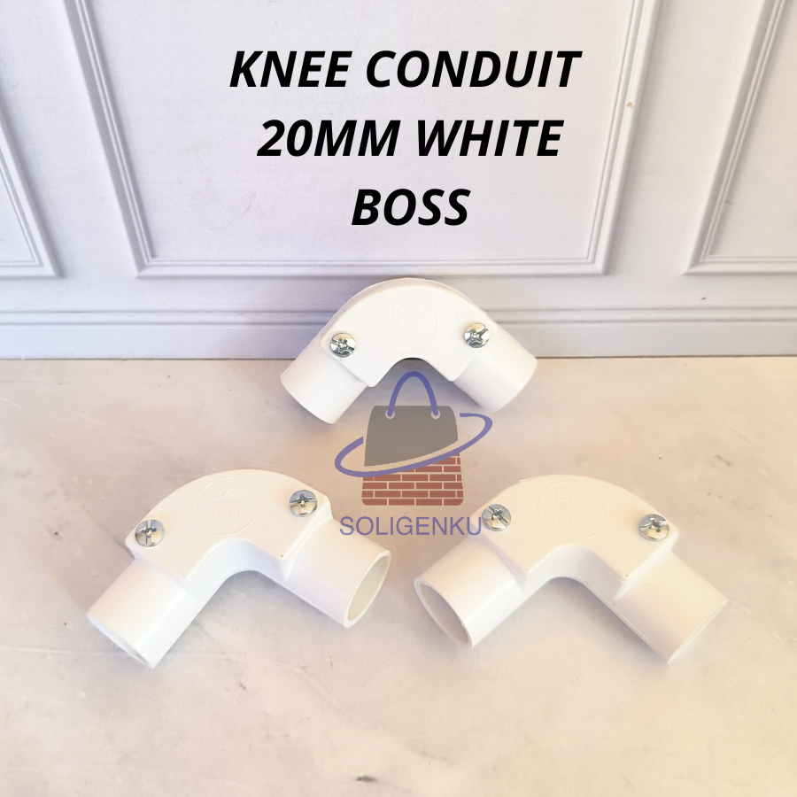 Jual Knee Conduit 20mm Boss PUTIH / Elbow Pipa Listrik 20mm Boss PUTIH ...