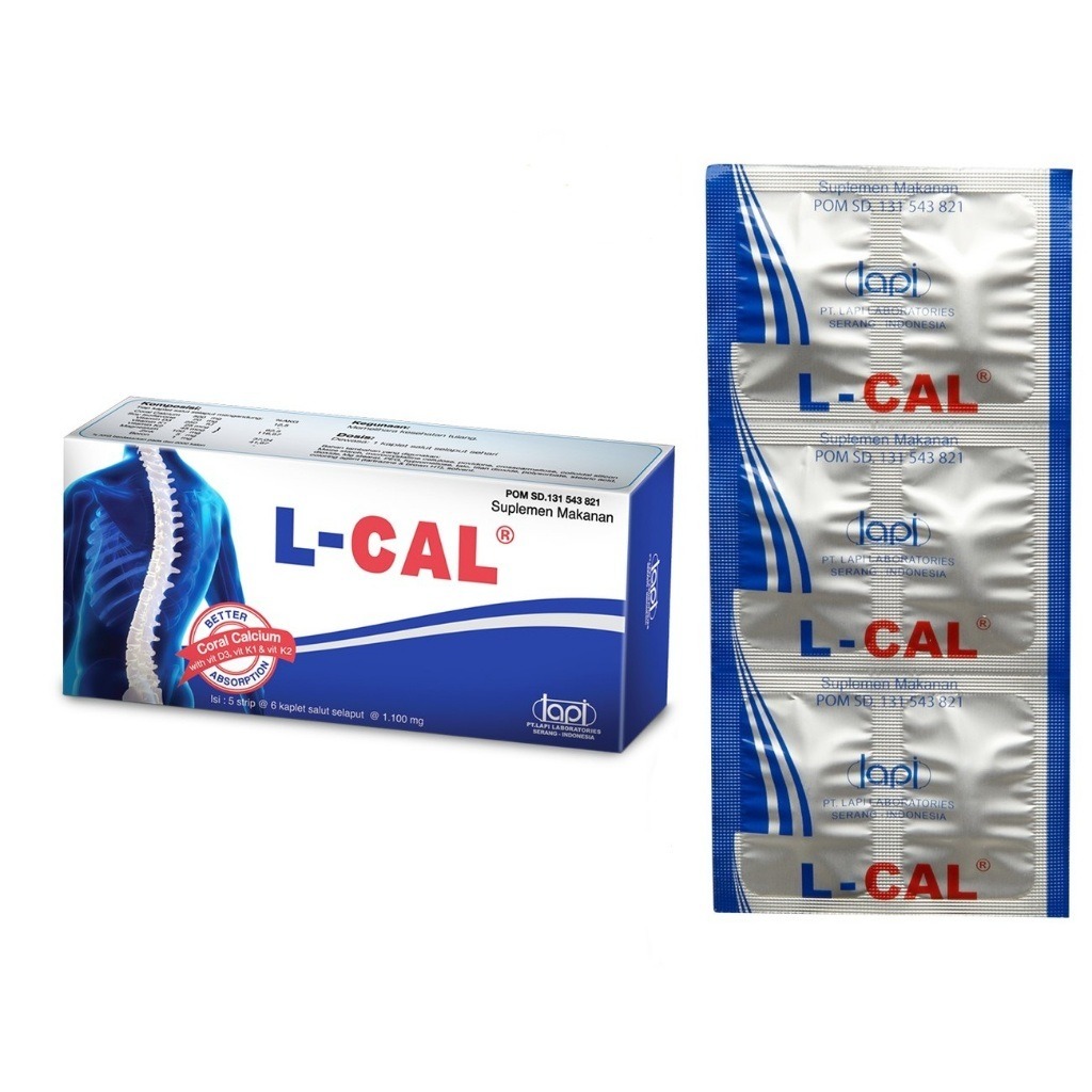 Jual L-Cal 30 Tablet | Calcium + Vitamin D3 K3 | Kesehatan Tulang ...