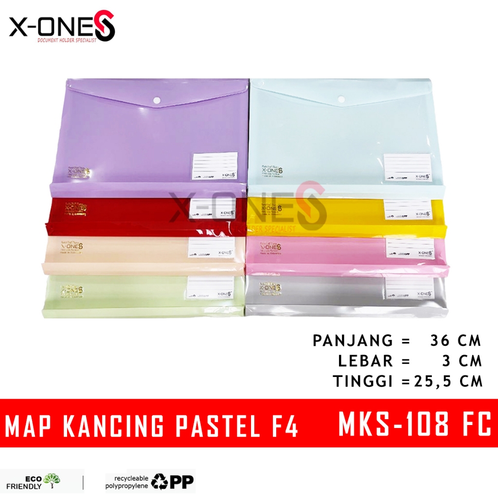 Jual X-ONE MAP KANCING PUNGGUNG PASTEL DOFF F4 FOLIO MKS-108 FC (SATUAN ...