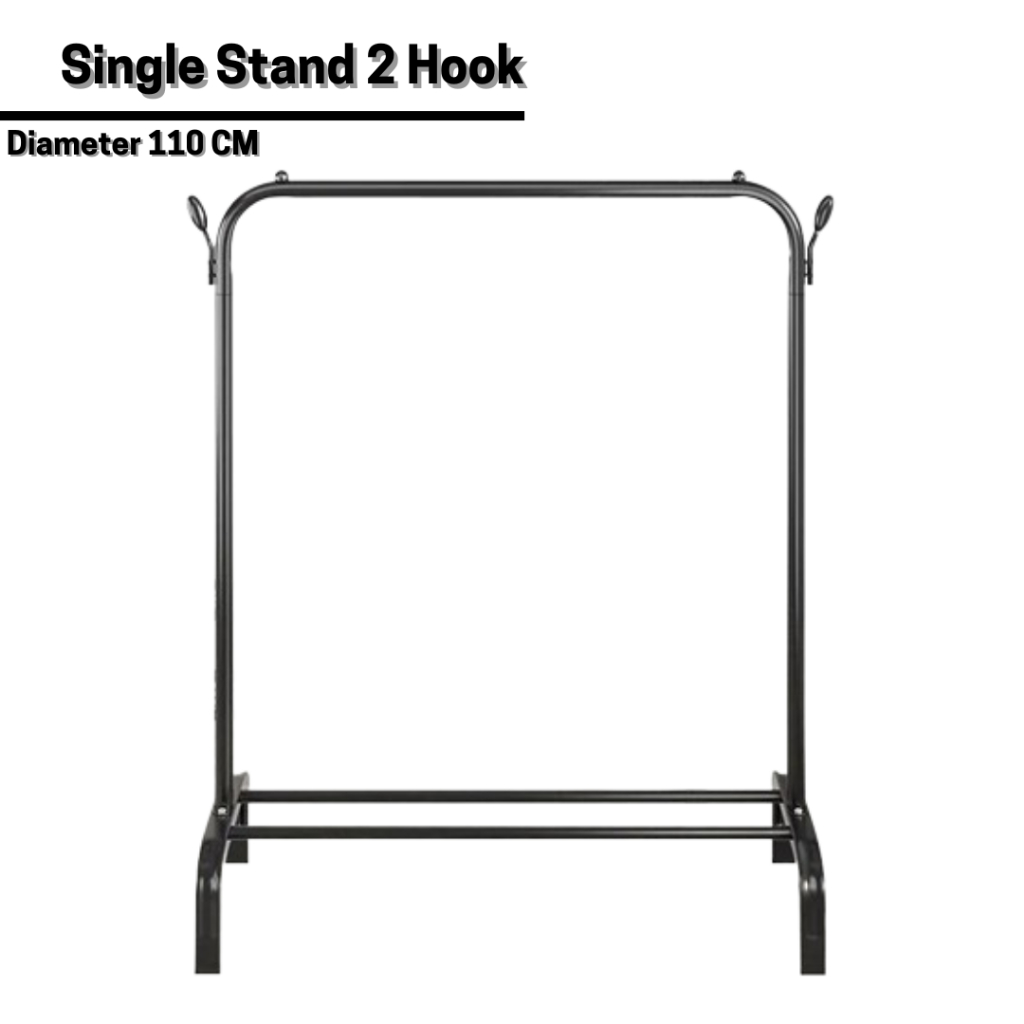 Jual Single Stand Hanger 2 Hook Diameter 110 Cm Tiang Gantungan Baju ...