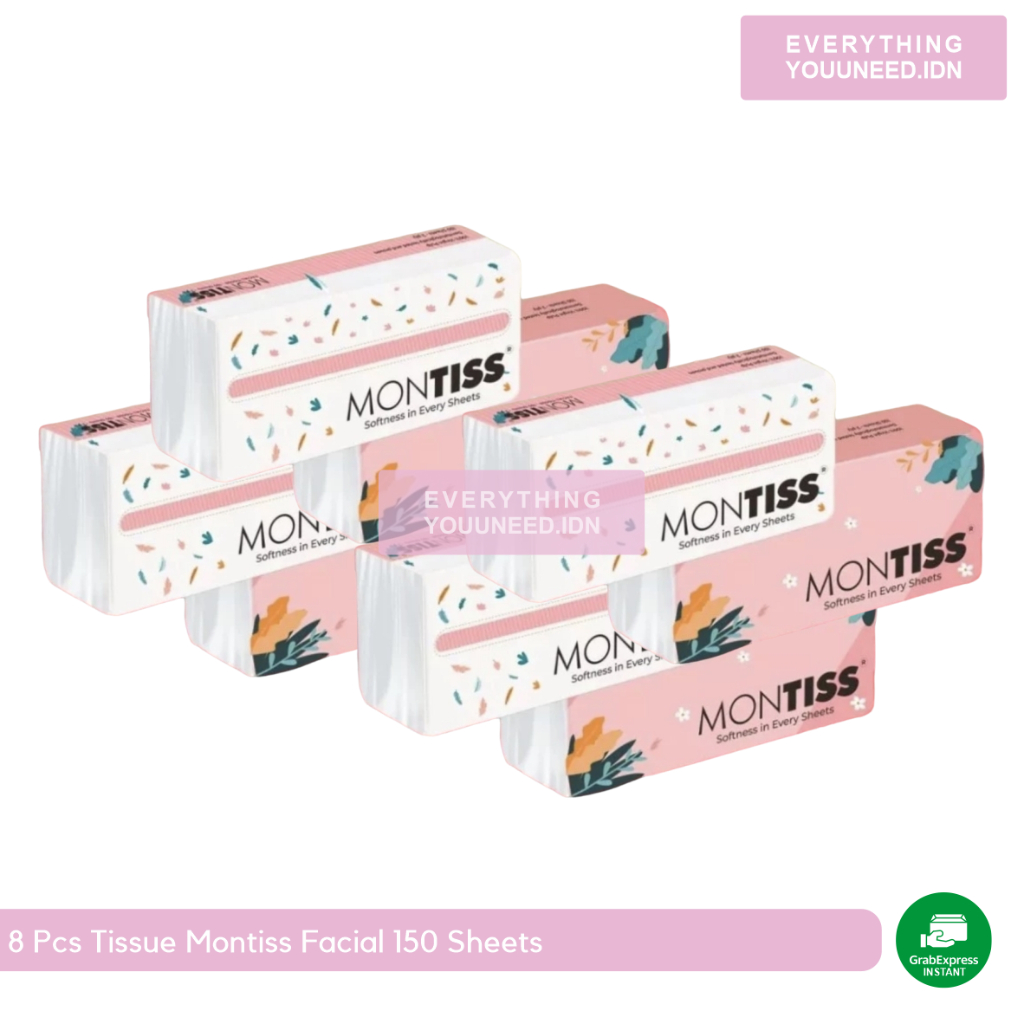 Jual Montiss Facial Tissue 2 Ply 150 Sheets Isi 8 Pack | Shopee Indonesia