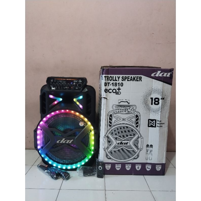 Jual Speaker Portable Bluetooth Dat 18 inch DT-1810 ECO+ (Free 2 mic ...