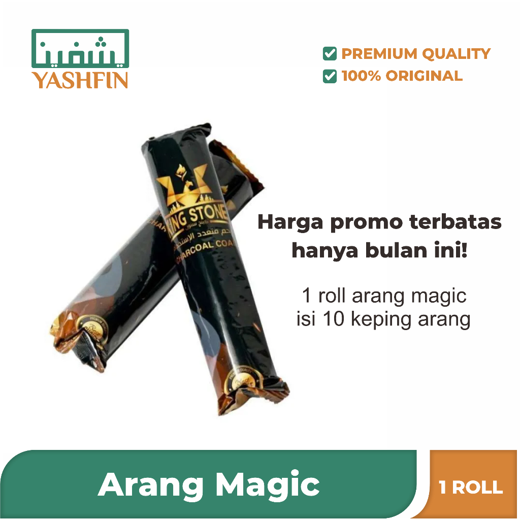 Jual Arang Magic Briket 1 Roll Kemasan isi 10 pcs Arang Charco Thunder ...