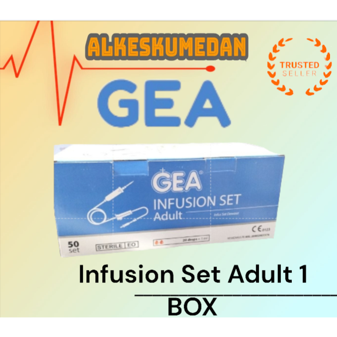 Jual GEA infus Set Adult 1 BOX/Isi 50Pcs Infusion Set Adult GEA ...